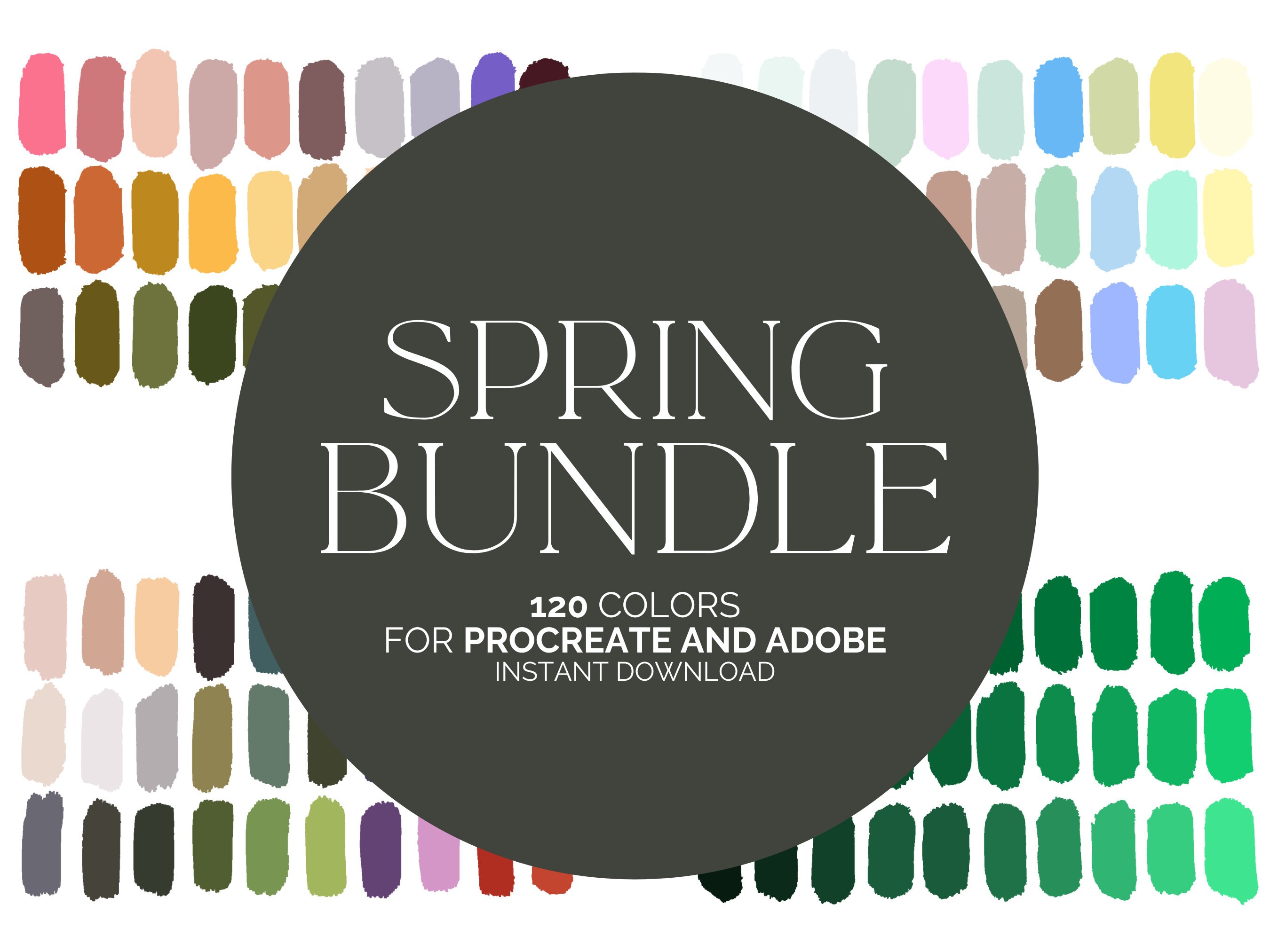 120 Spring Colors for Procreate and Adobe Spring Color Palette Bundle ...