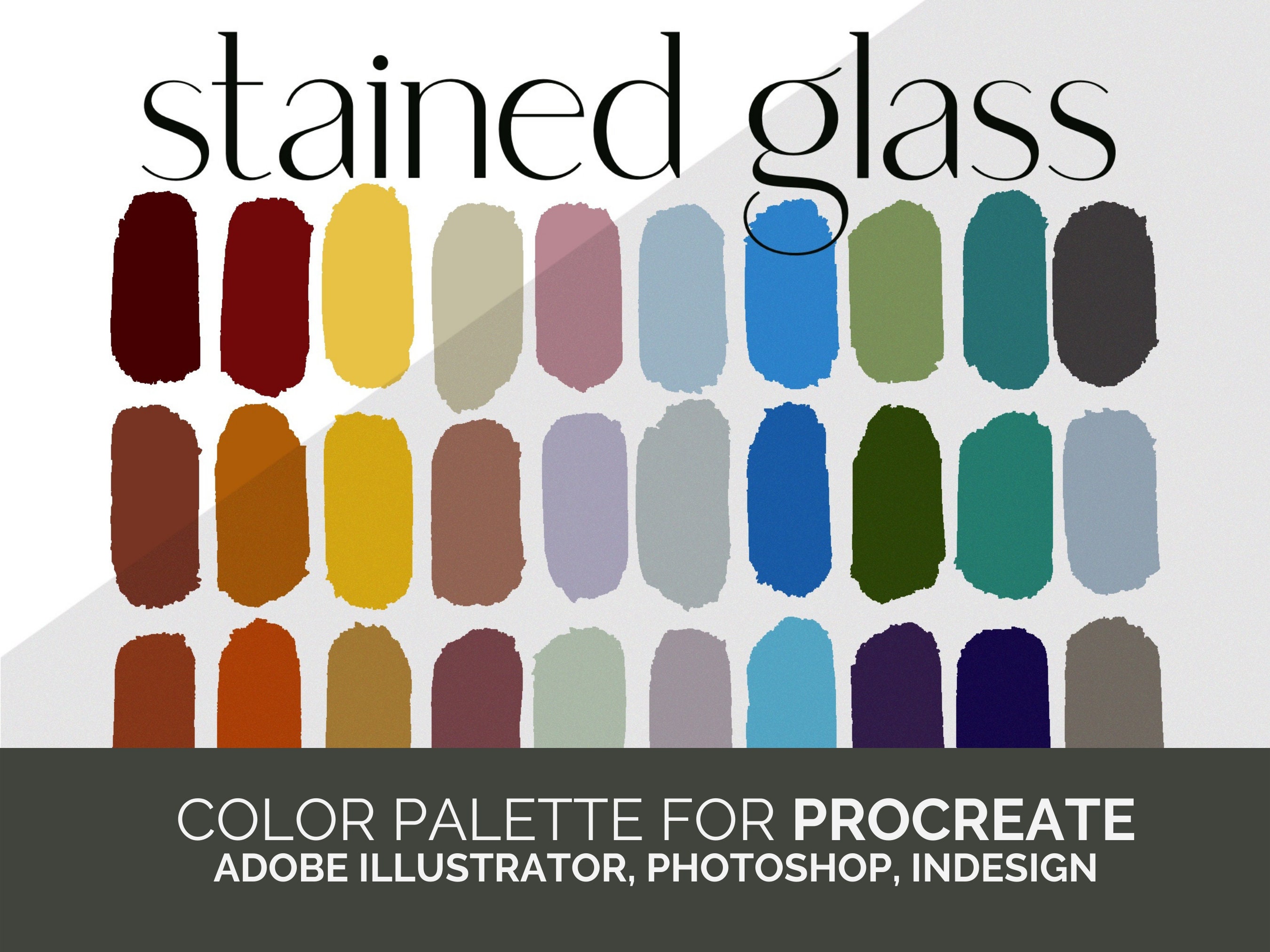 Stained Glass Color Palette For Procreate Adobe Illustrator Etsy UK
