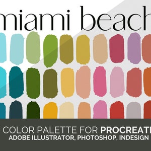 Procreate Color Palette - Miami Beach Color Scheme for Procreate ...