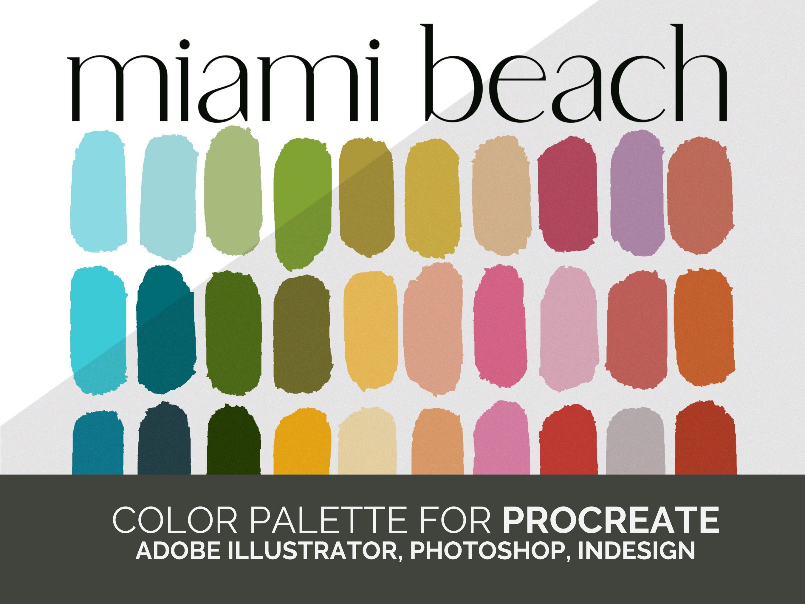 Procreate Color Palette - Miami Beach Color Scheme for Procreate ...