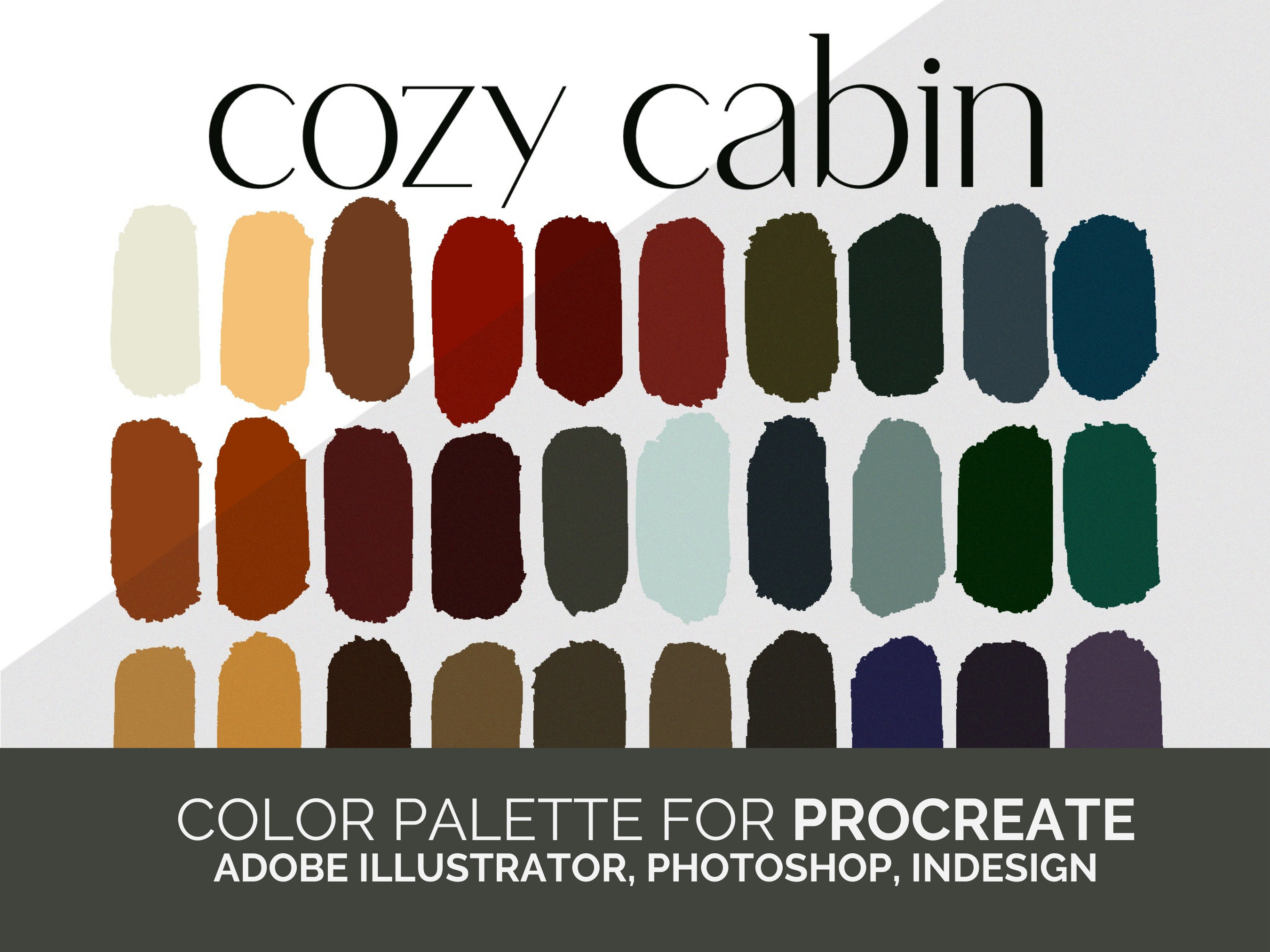 Procreate Color Palette - Cozy Cabin - Winter Inspired Color Scheme for ...