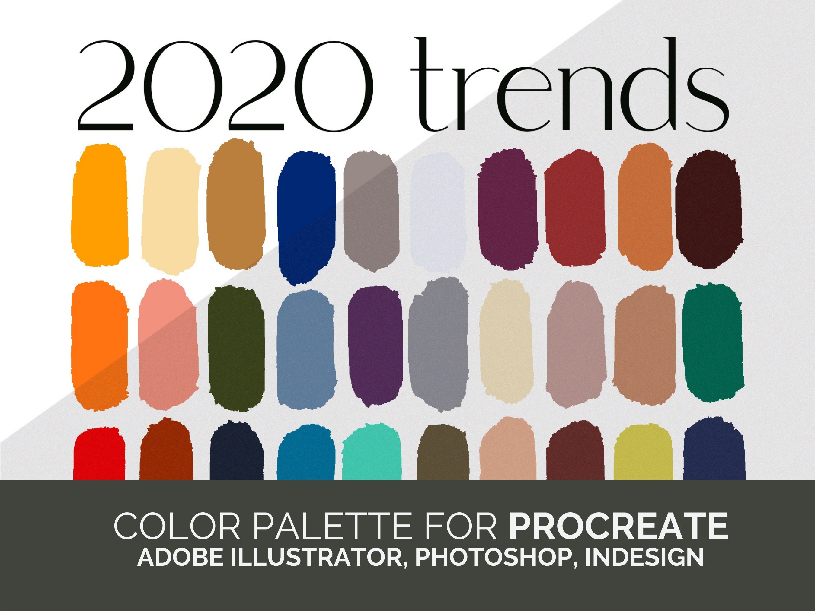 Procreate Color Swatch Palette - 2020 Trending Colors Scheme for ...