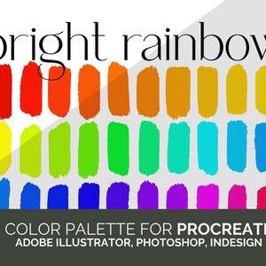 Bright Rainbow Color Palette for Procreate, Adobe Illustrator ...