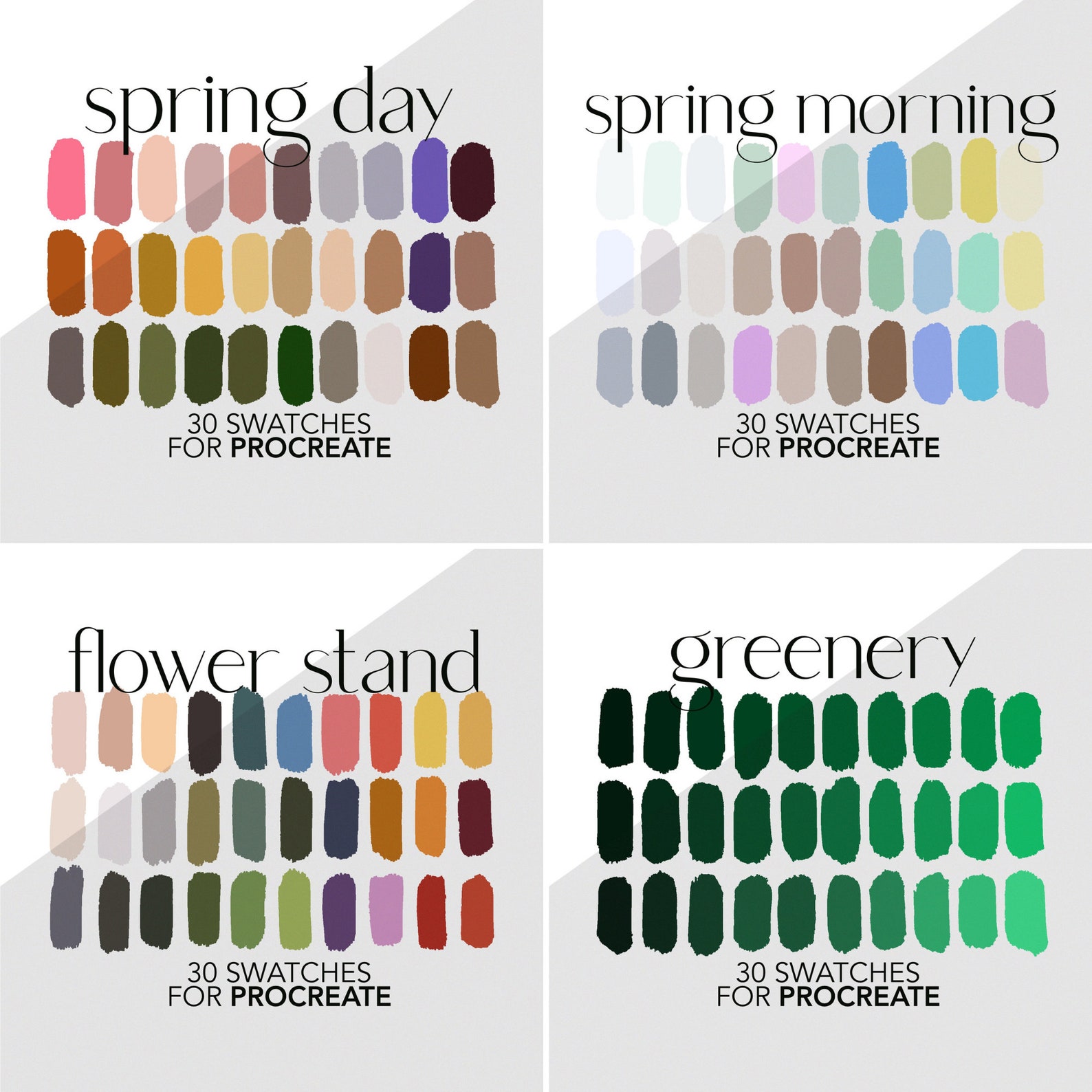 120 Spring Colors for Procreate and Adobe Spring Color Palette Bundle ...