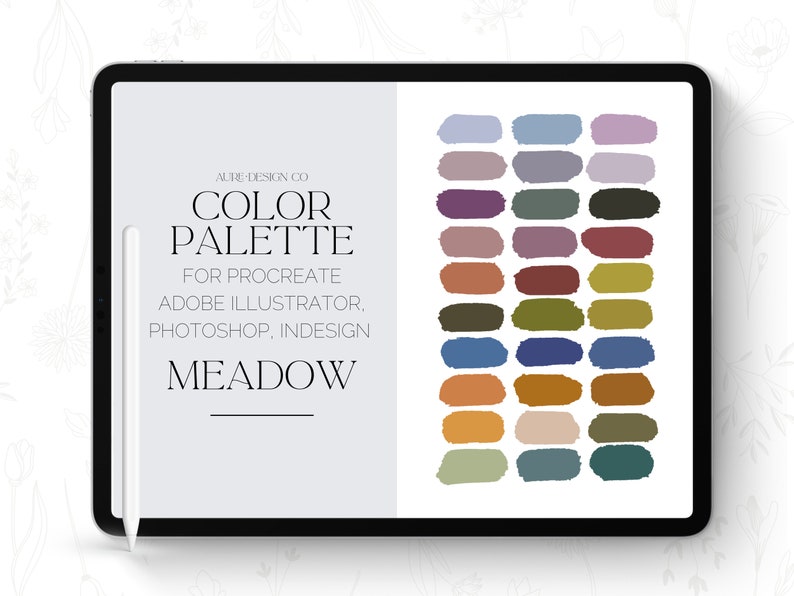 Wildflower Meadow Color Palette: 30 Muted Spring Swatches (procreate ...