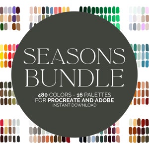 Seasonal Color Palette Bundle for Procreate - 480 Adobe Color Swatches ...