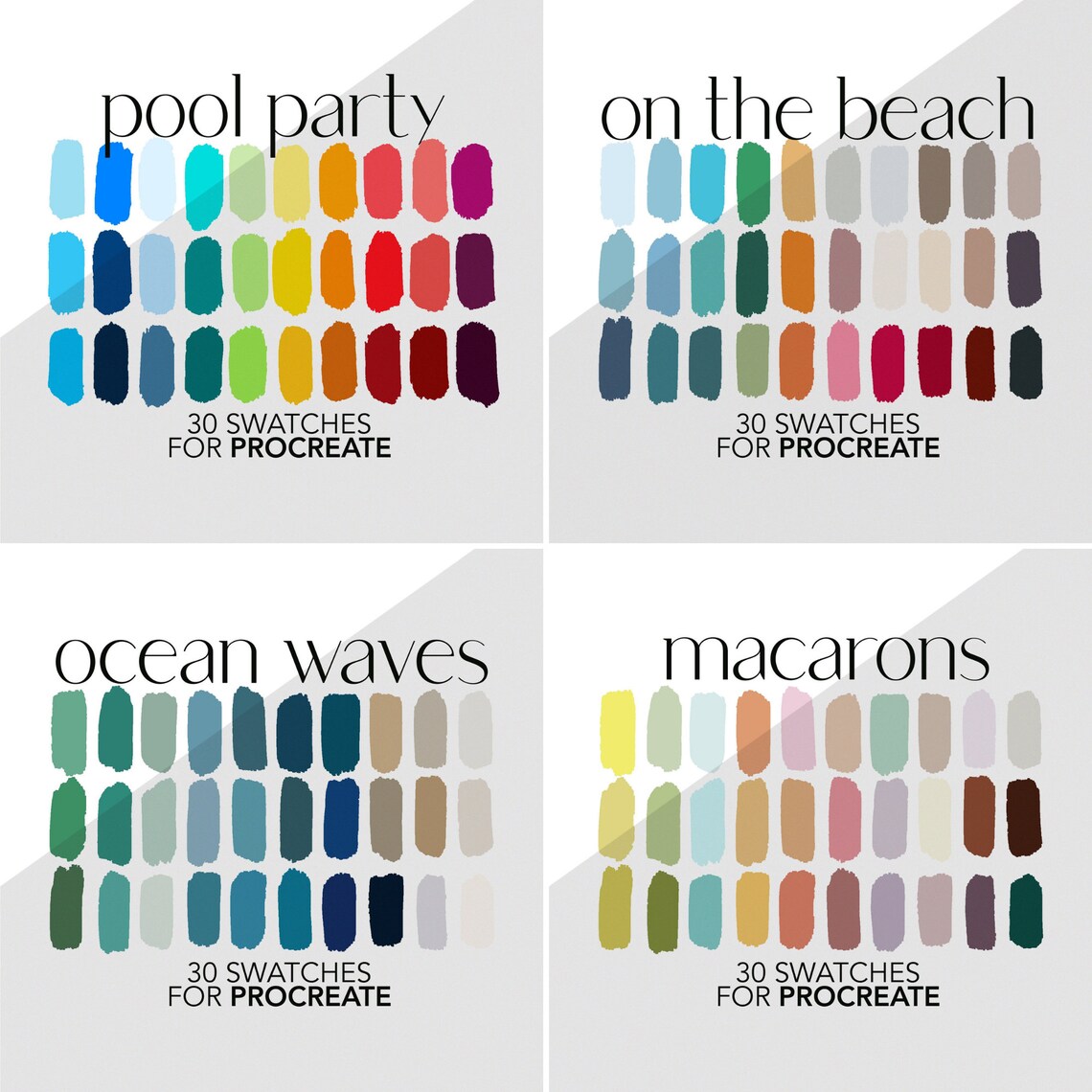 Summer Color Palette Bundle for Procreate and Adobe 120 Bright Seasonal ...