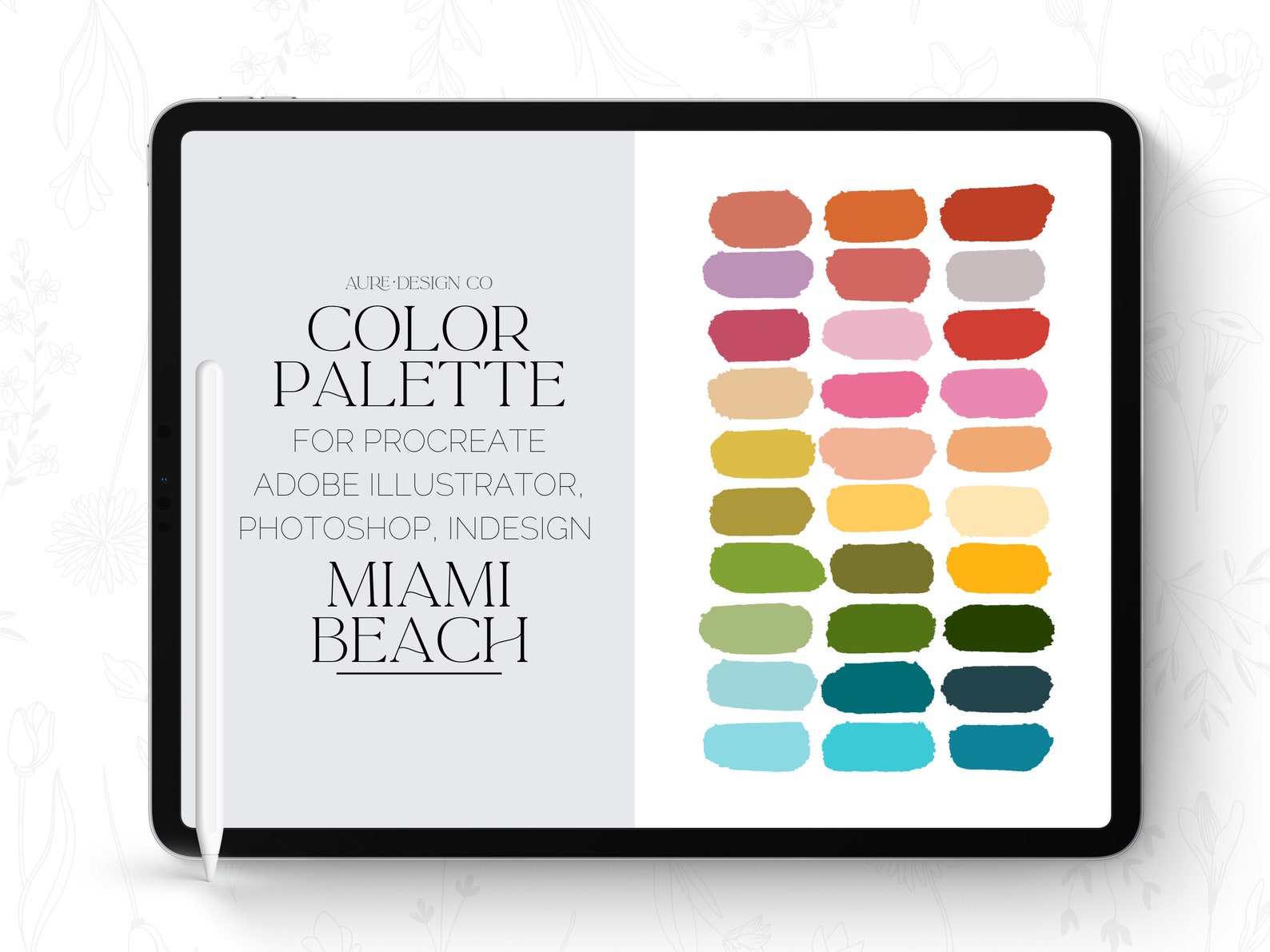 Procreate Color Palette - Miami Beach Color Scheme for Procreate ...