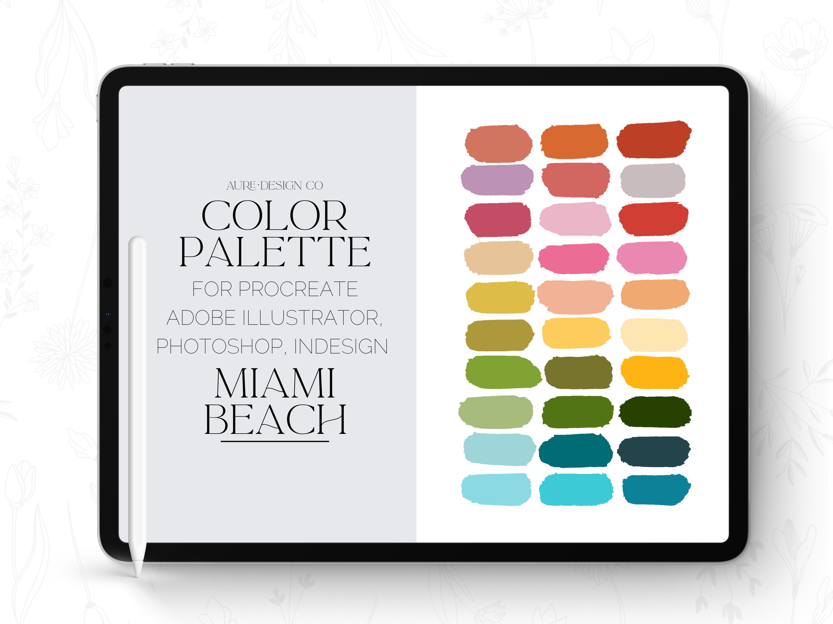 Procreate Color Palette - Miami Beach Color Scheme for Procreate ...