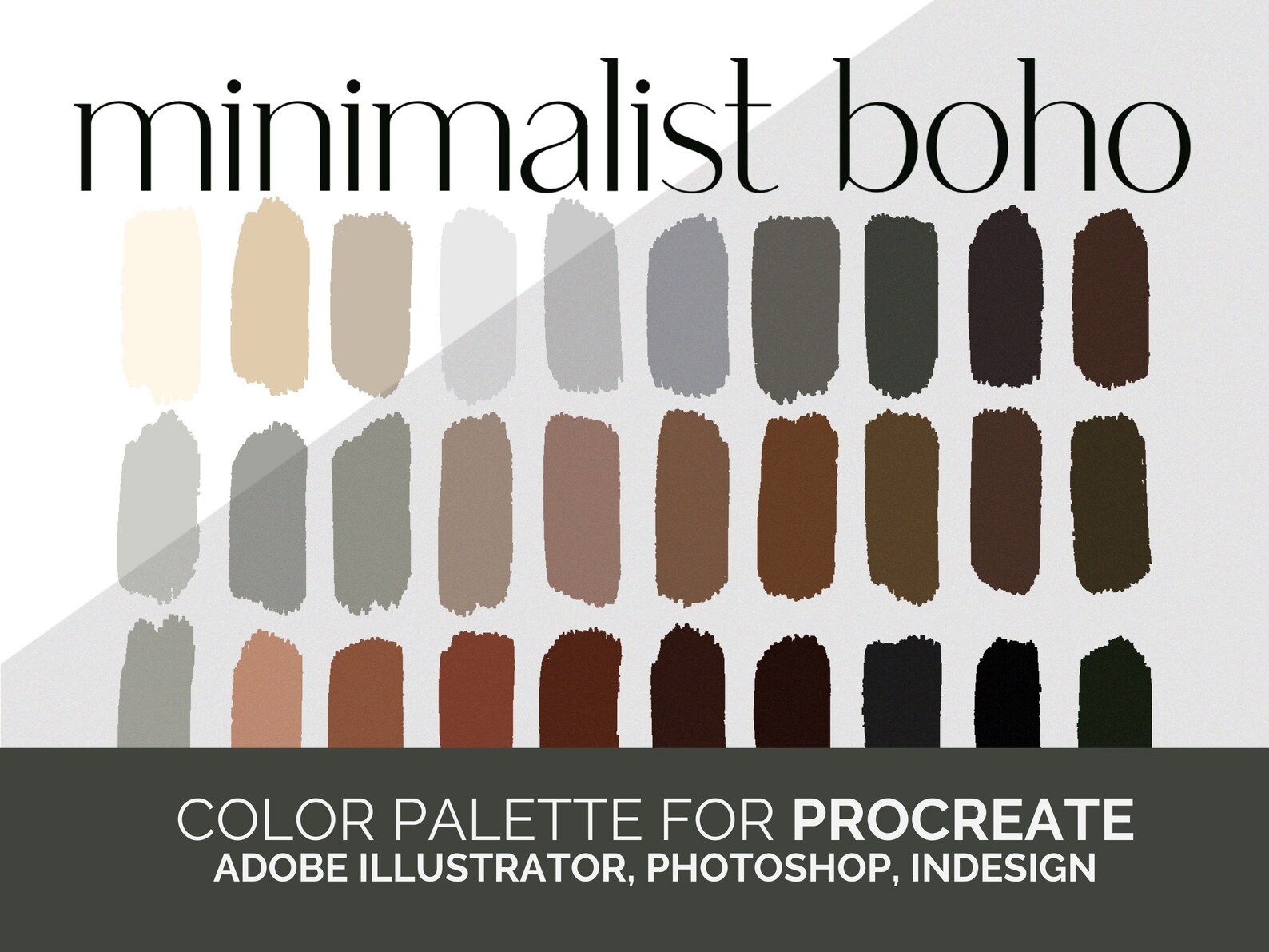 Procreate Color Palette Minimalist Boho Swatches for Illustrator - Etsy