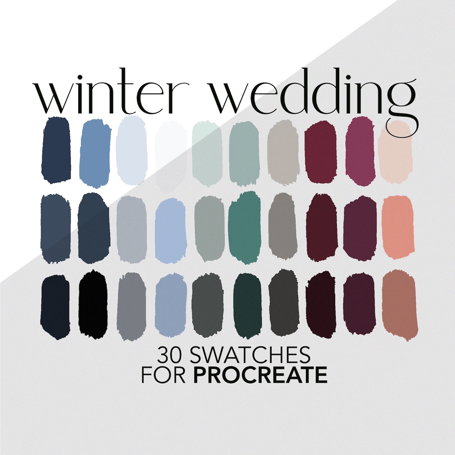120 Winter Colors for Procreate and Adobe - Holiday Color Palette ...