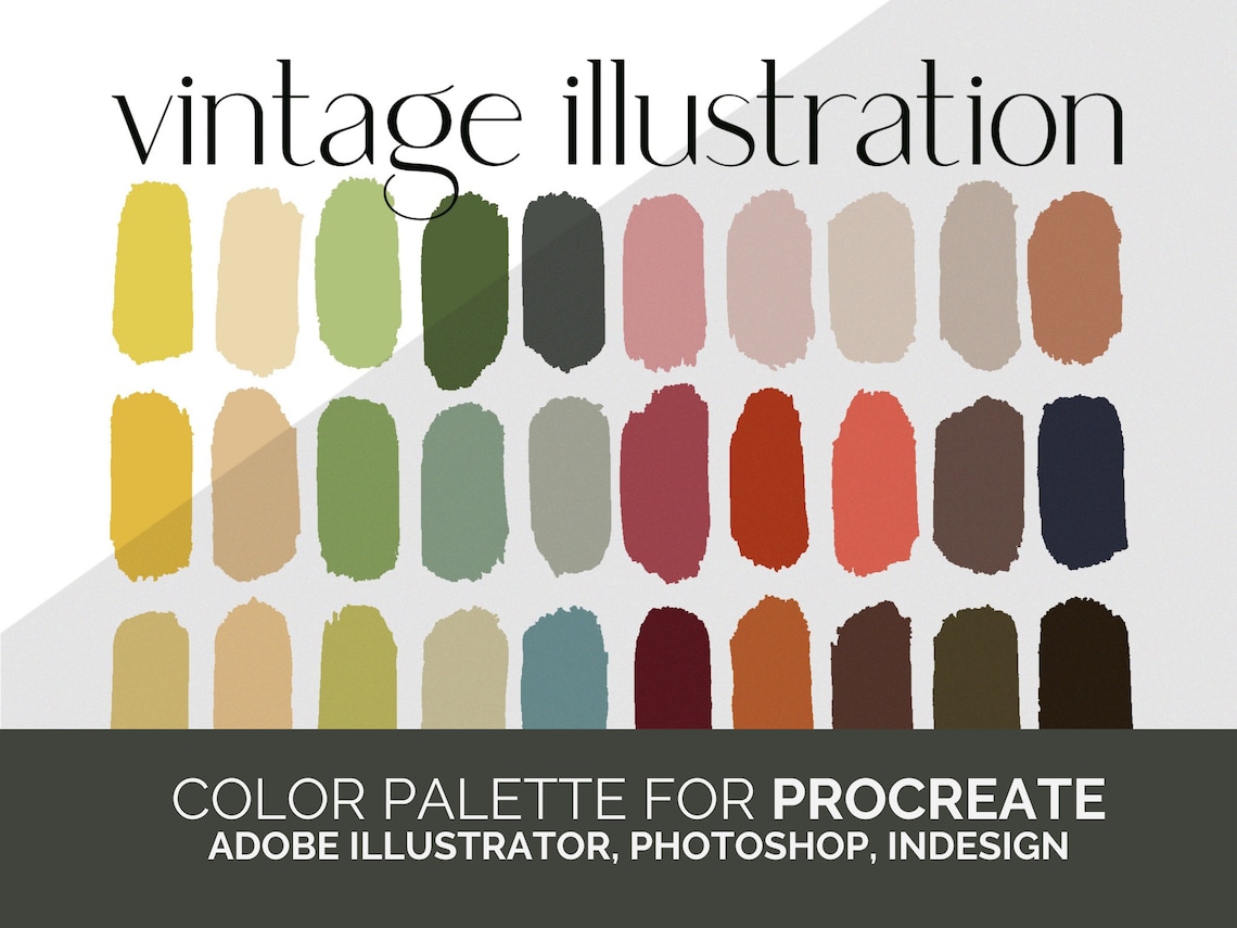 Vintage Illustration Color Palette for Illustrator, Procreate, and ...