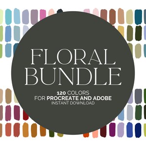 Floral Color Palette Bundle for Procreate - 120 Colors for Flowers and ...