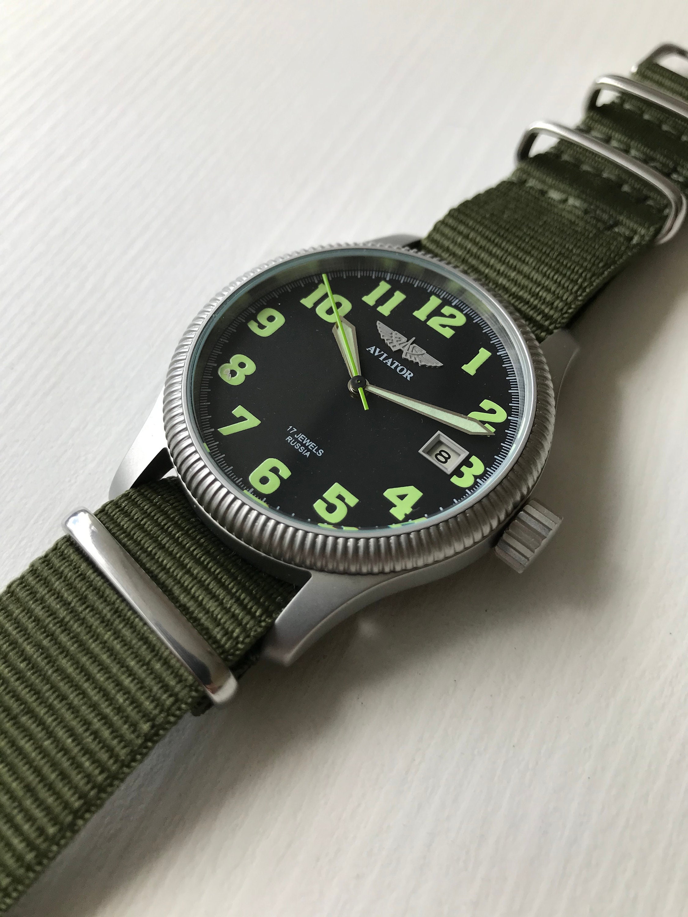 Mens Mechanical Vintage Watch Aviator Vintage Military Mens - Etsy