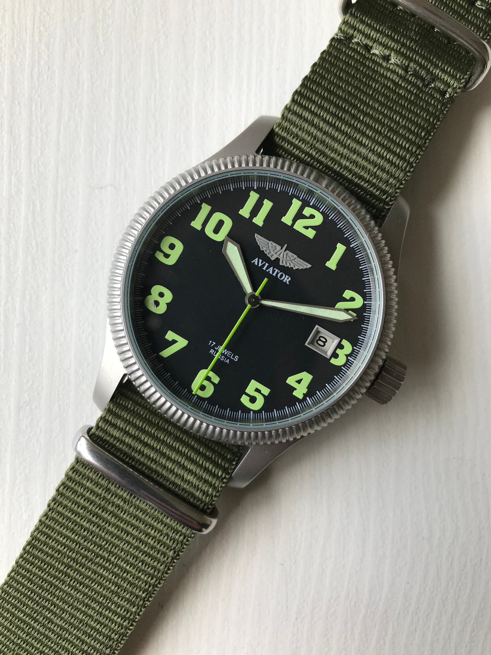 Mens mechanical vintage watch Aviator Vintage military mens | Etsy