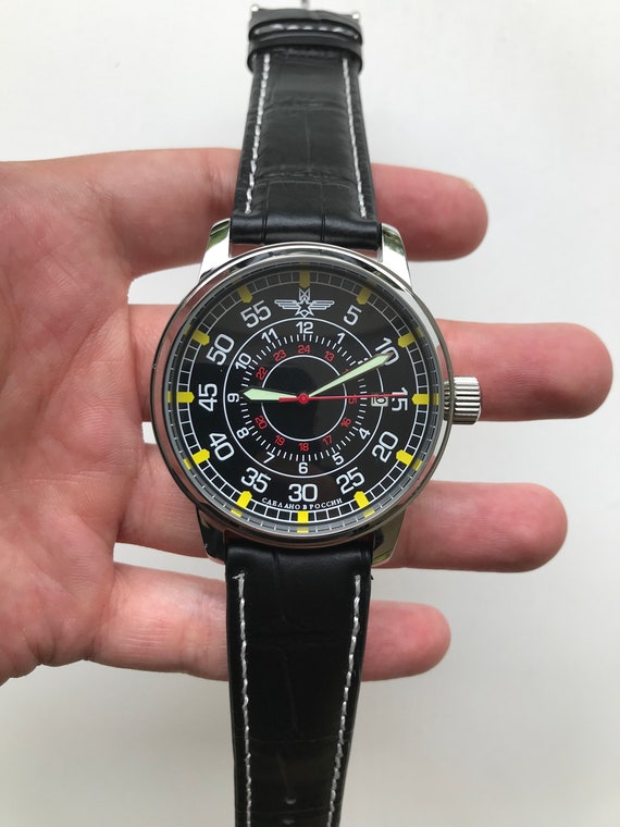 Vintage watch POLJOT Aviator, soviet military pilot w… - Gem