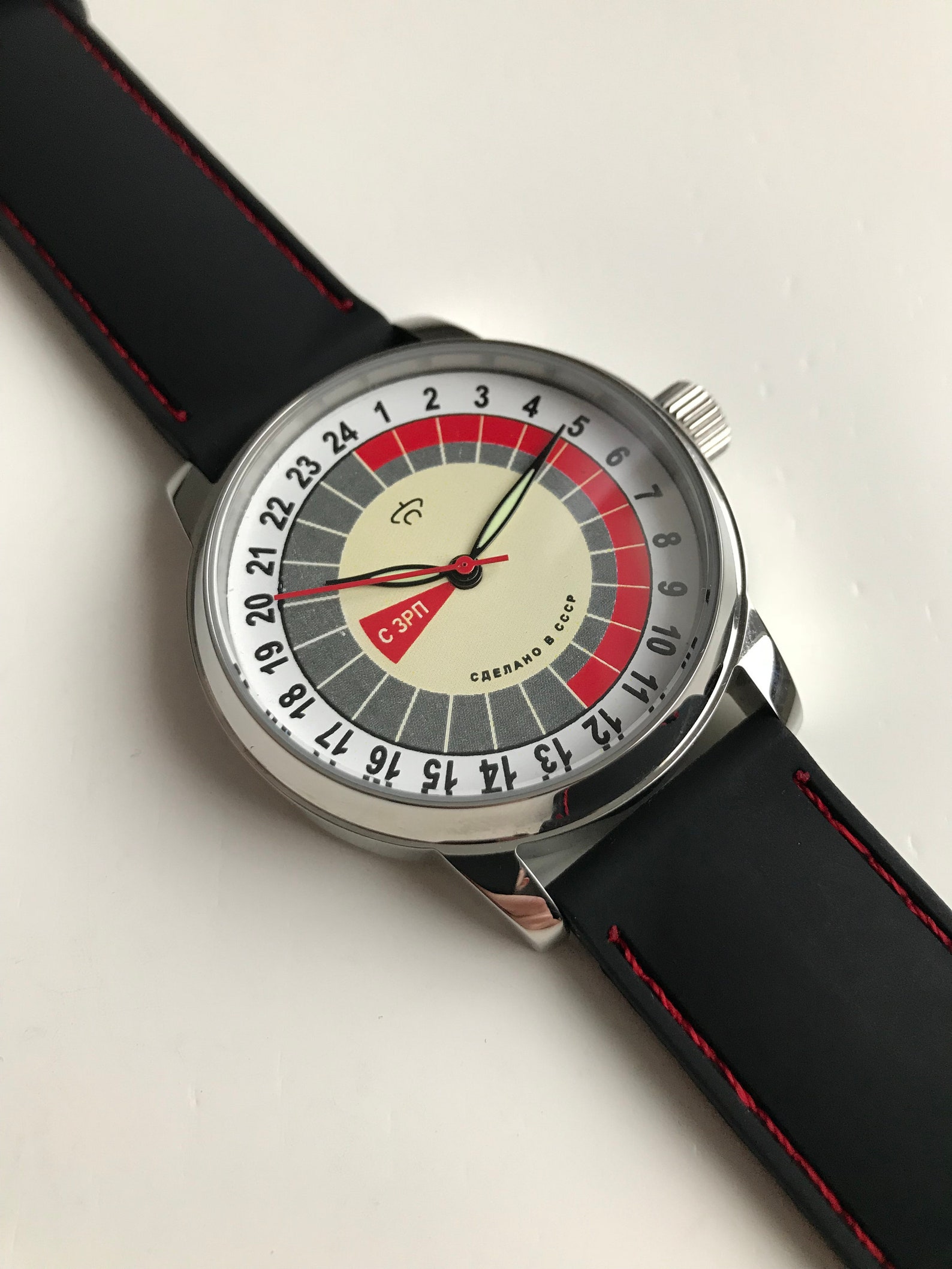 Soviet Wrist Watch 24 Hour Dial Watch Raketa 24 Watch - Etsy