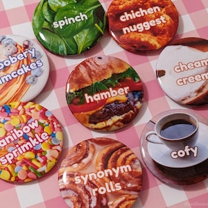 Silly Food Buttons - Etsy
