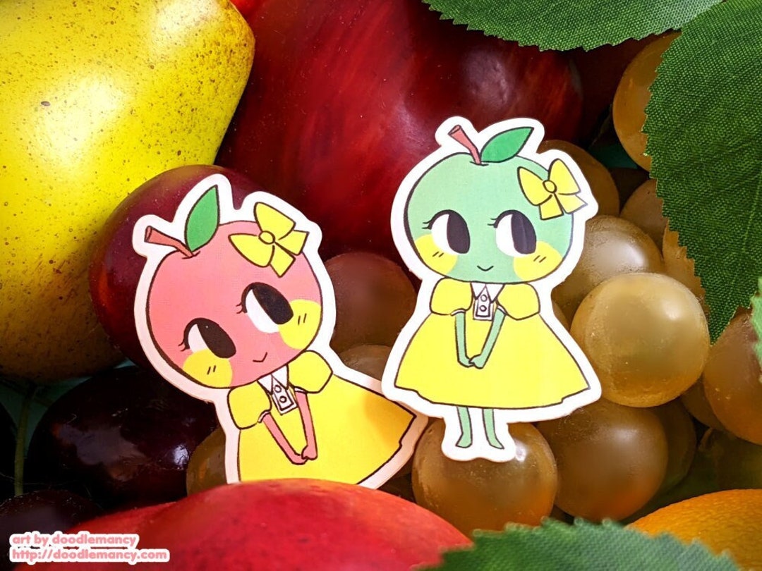 Tiny Apple Girl Sticker - Etsy