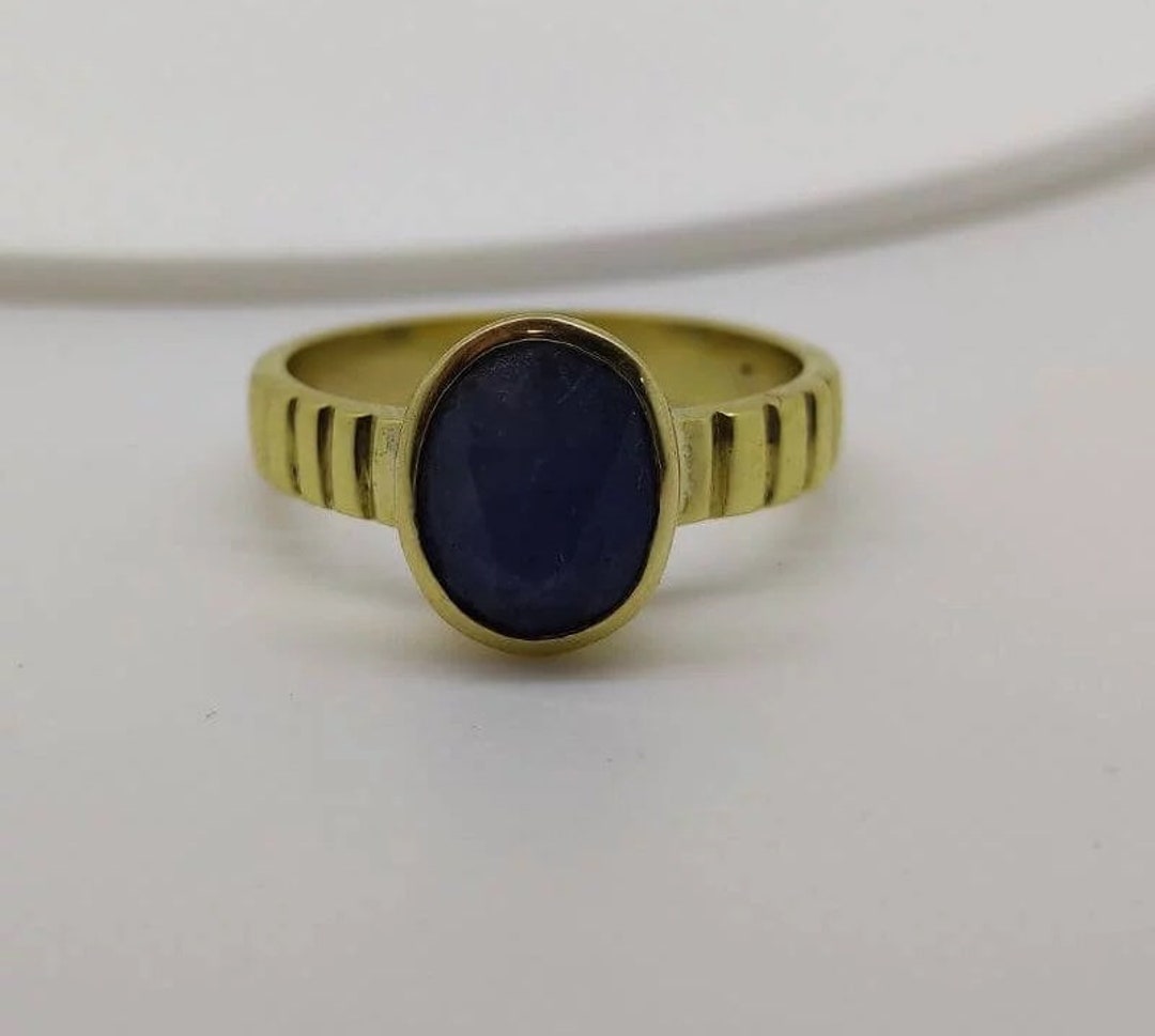 Natural Blue Sapphire Ring/ Neelam Gemstone Astrological Purpose Ring ...