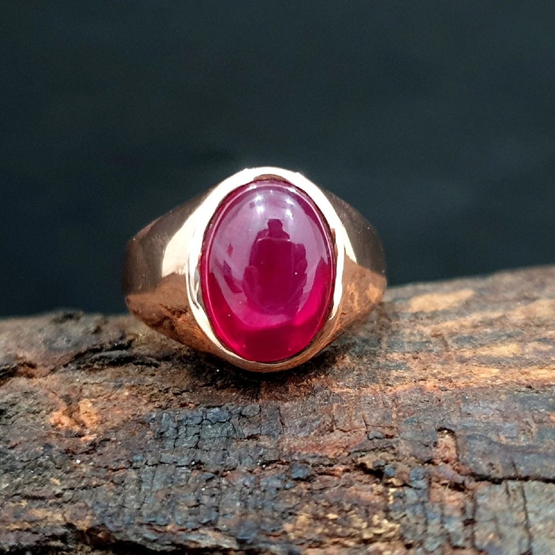 Ruby Men Ring - Etsy