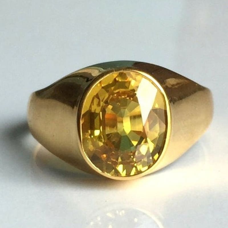 Yellow Stone Men Ring - Etsy