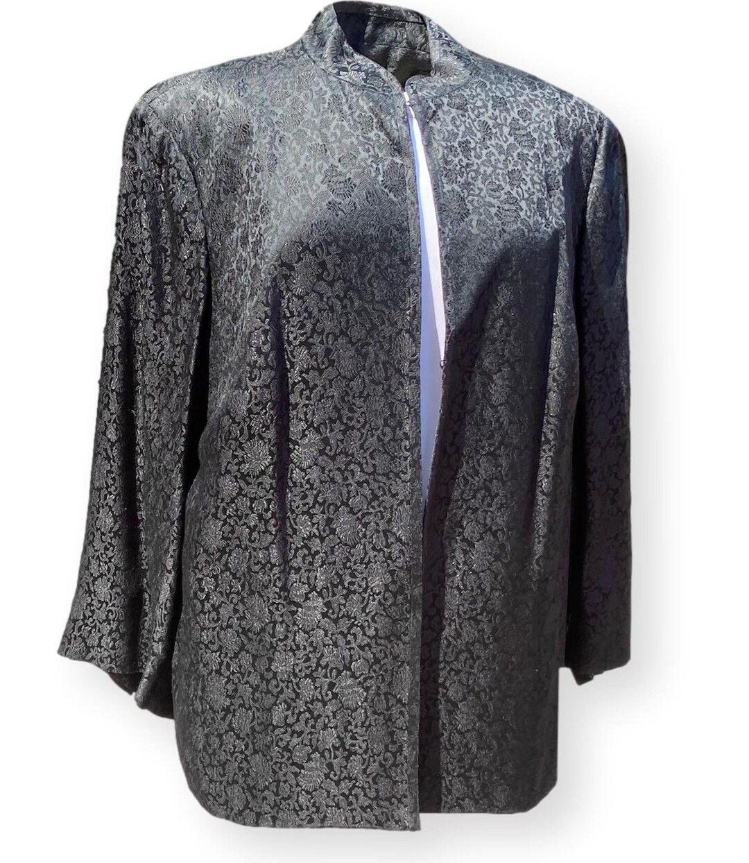 1960s Brocade Silk Jacket: Custom Made Mandarin Collar, Hong Kong ...