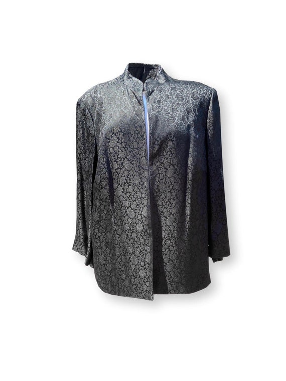 1960s Brocade Silk Jacket: Custom Made Mandarin Colla… - Gem