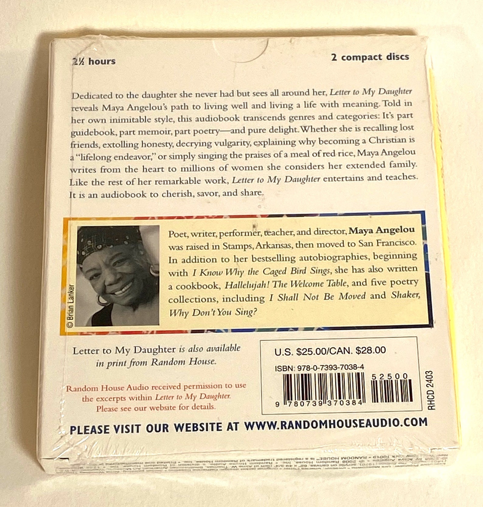 Maya Angelou Letter to My Daughter 2 CD Set Audio Book - Etsy