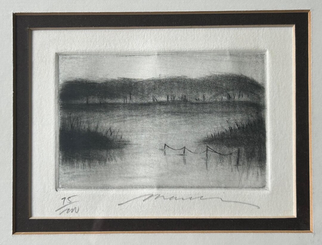 Marcelino Rodriguez - Professionally Matted Scenic Wood Framed Etching ...