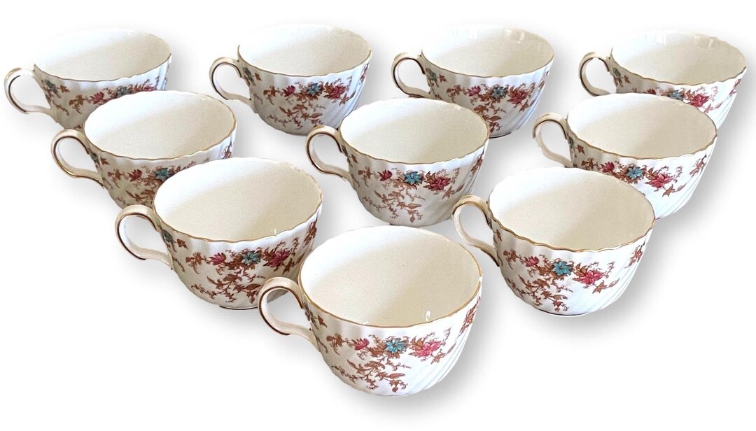 Minton Ancestral Gold Rim Tea Cups - Set of 10 - Made in England - Etsy