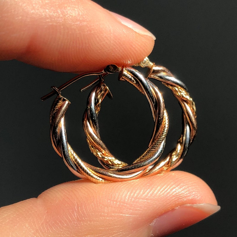 Real Gold Hoop Earrings - Etsy