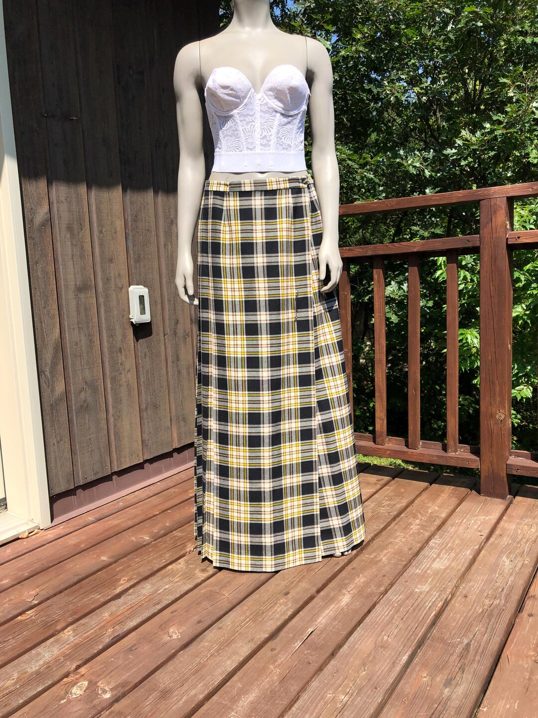 Vintage Highland Queen Wool Kilt 30 Waist / Wool Maxi Skirt / Long Kilt ...