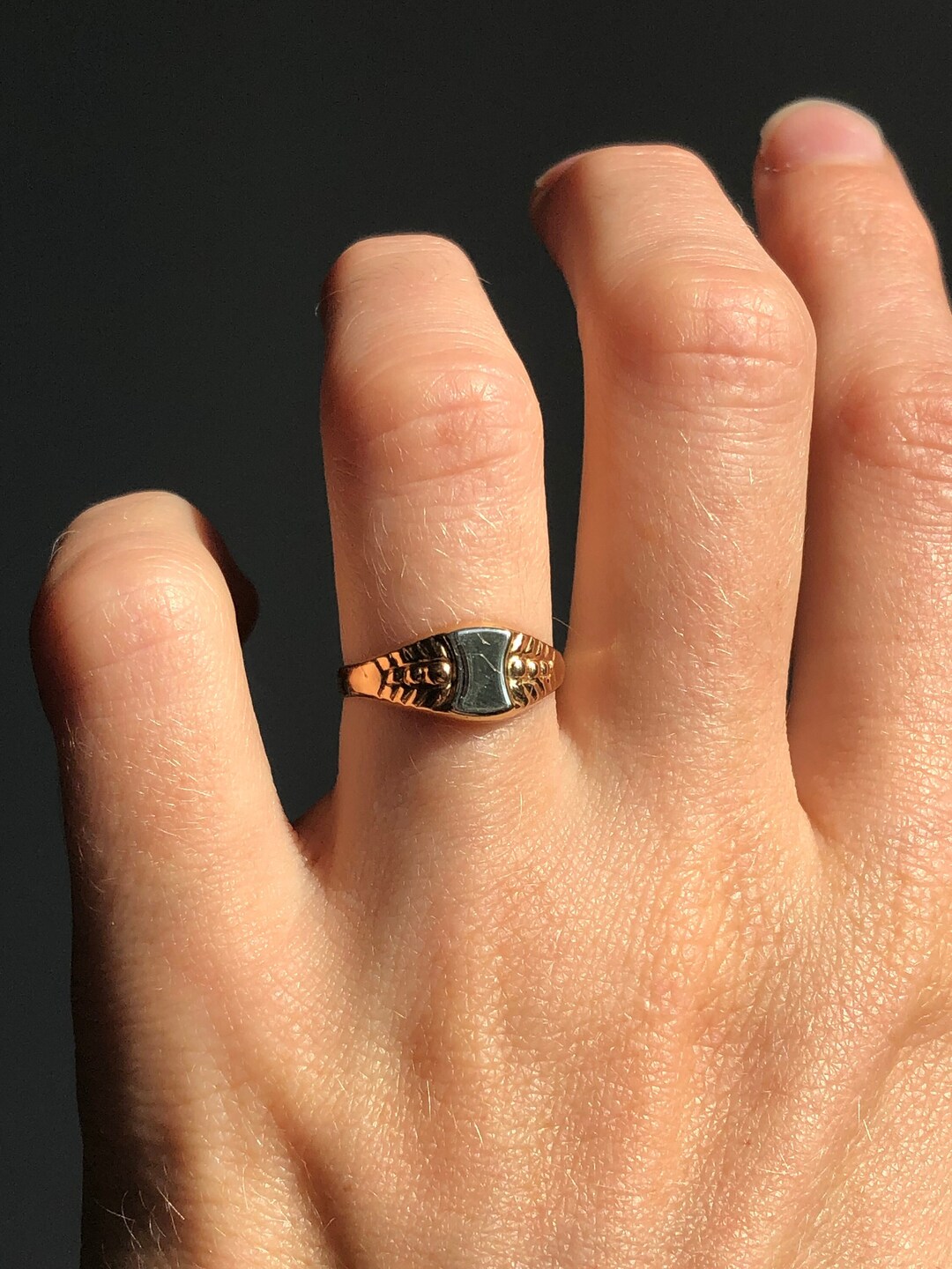 Vintage 18k Gold Signet Ring Size 5 / Solid Gold / Real Gold Signet ...