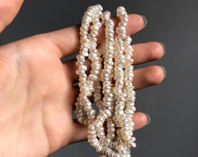 Vintage Freshwater Pearl Strand / Long Rope of Pearls / Beading / Craft ...