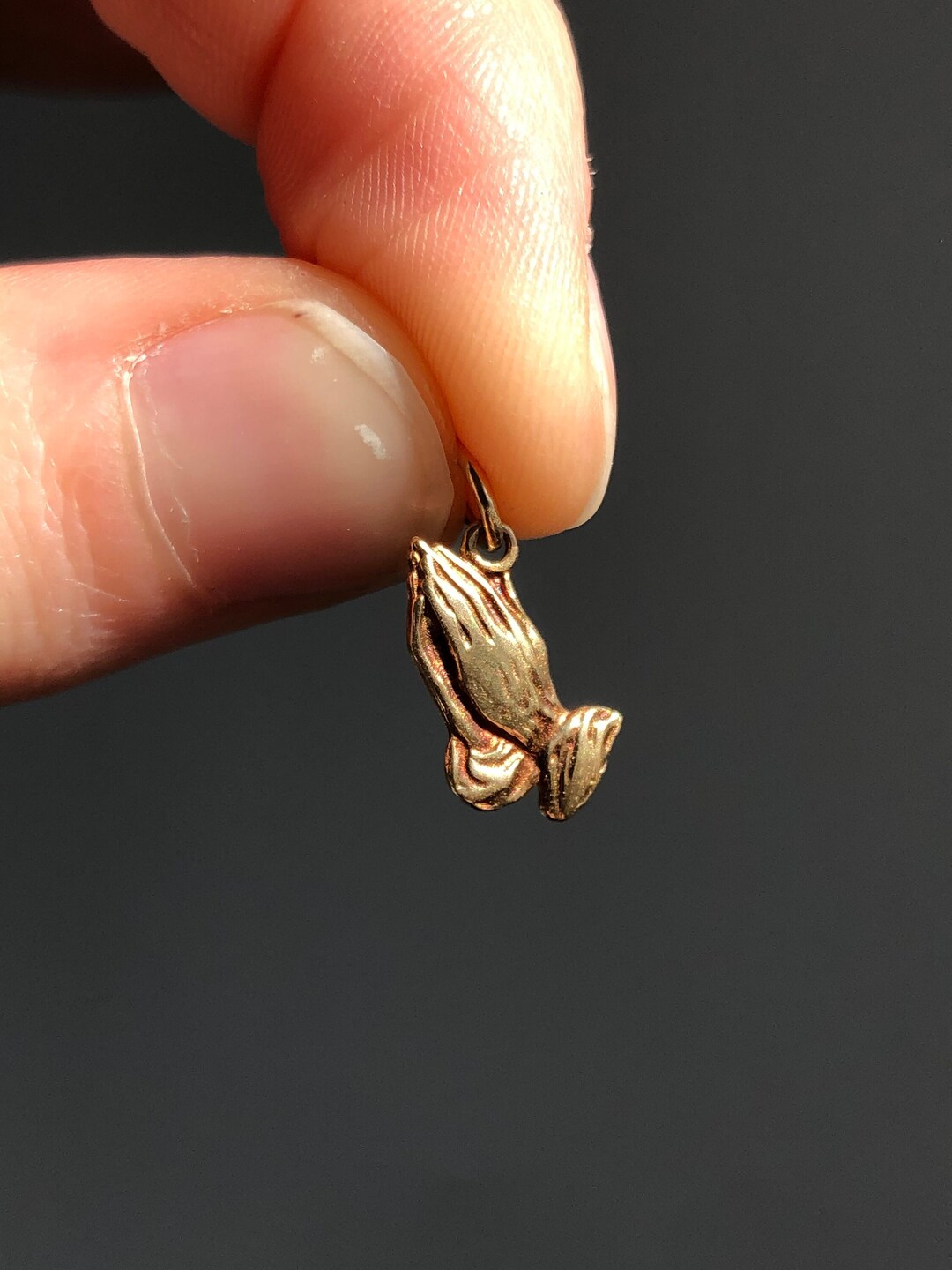 Vintage 10k Praying Hands Charm / Religious Charm / Solid Gold Charm ...