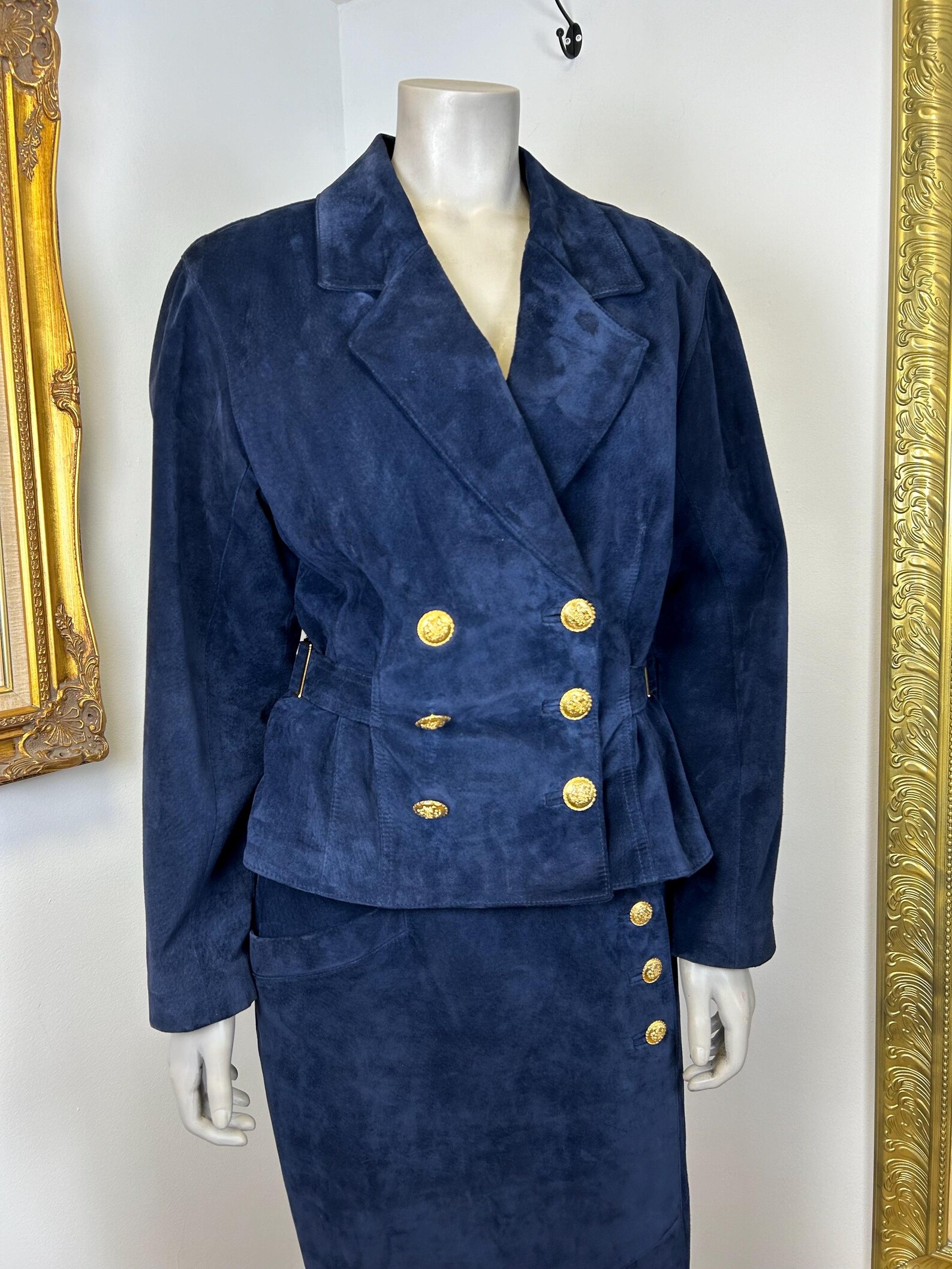 Vintage Danier Leather Midnight Blue Suit Set S - M / Suede Leather ...