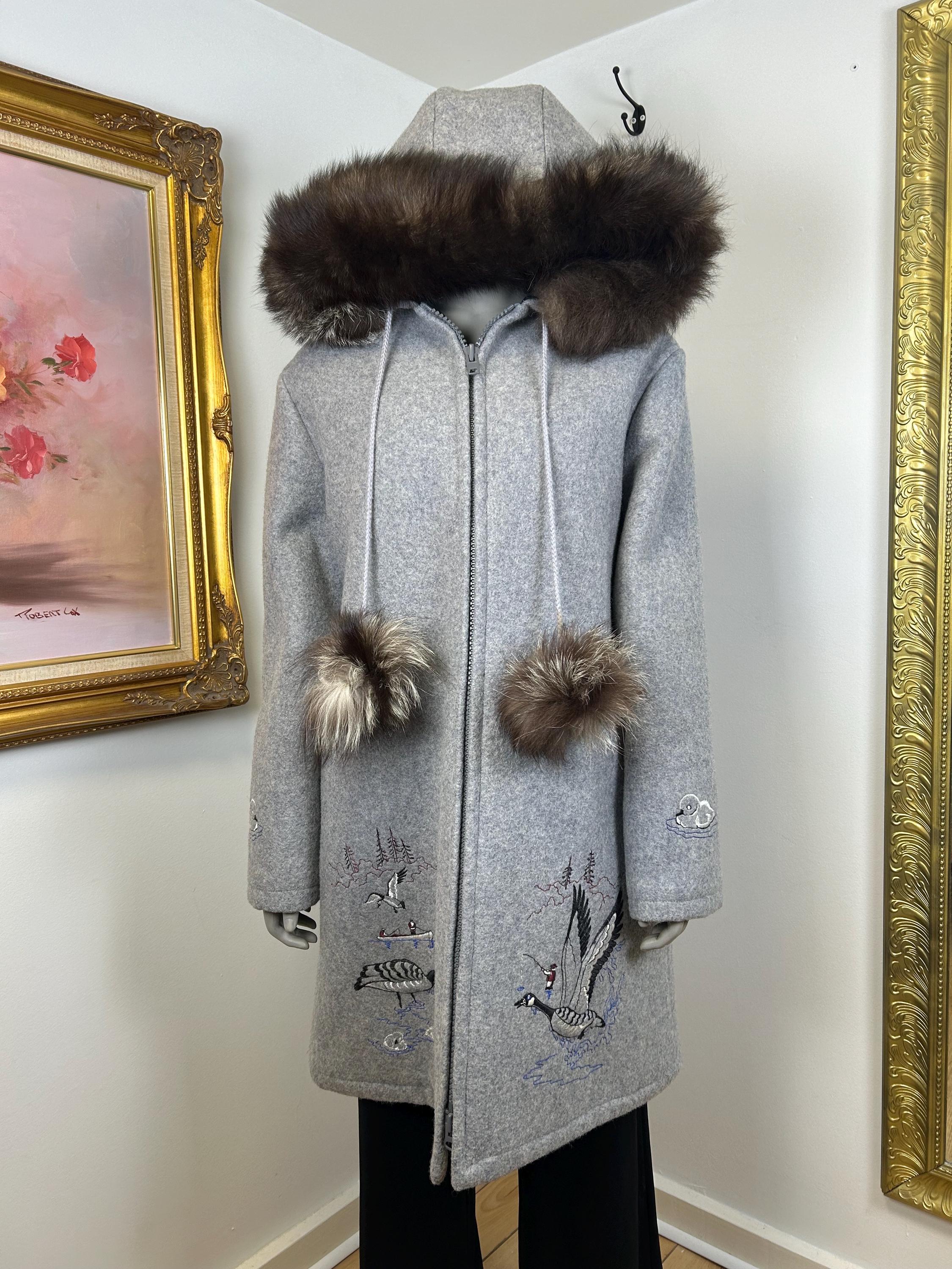 Inuit Parka Pattern Silver Fox Parka Women's Extra Small... Eve's