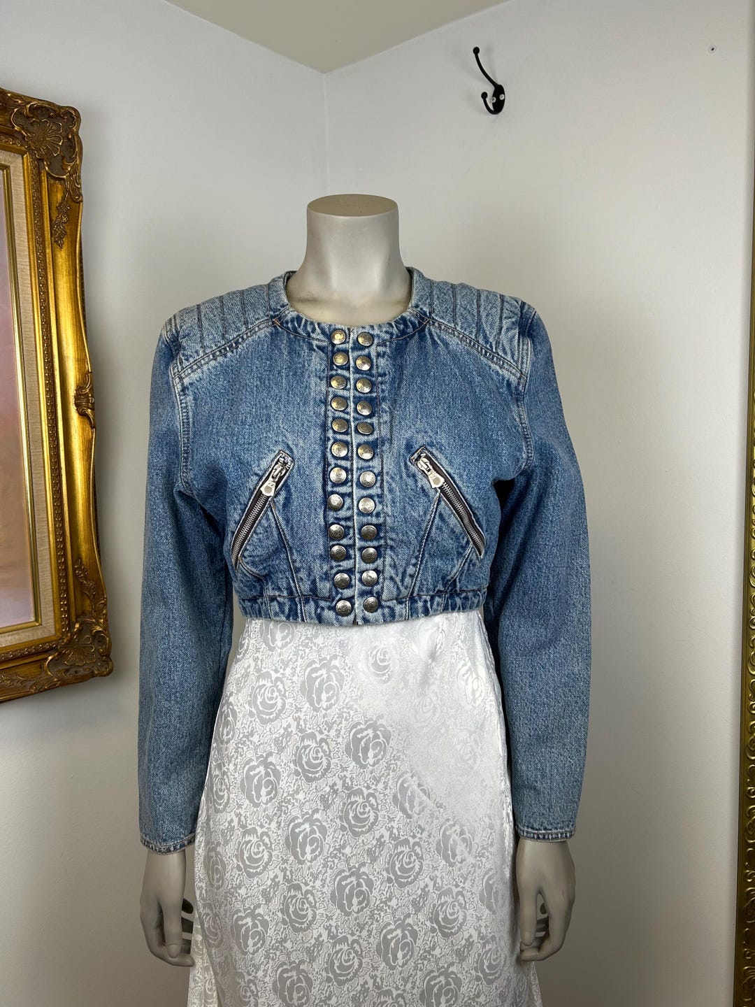 Vintage Parasuco Cropped Denim Jacket S / Unique Jacket / Snap up ...