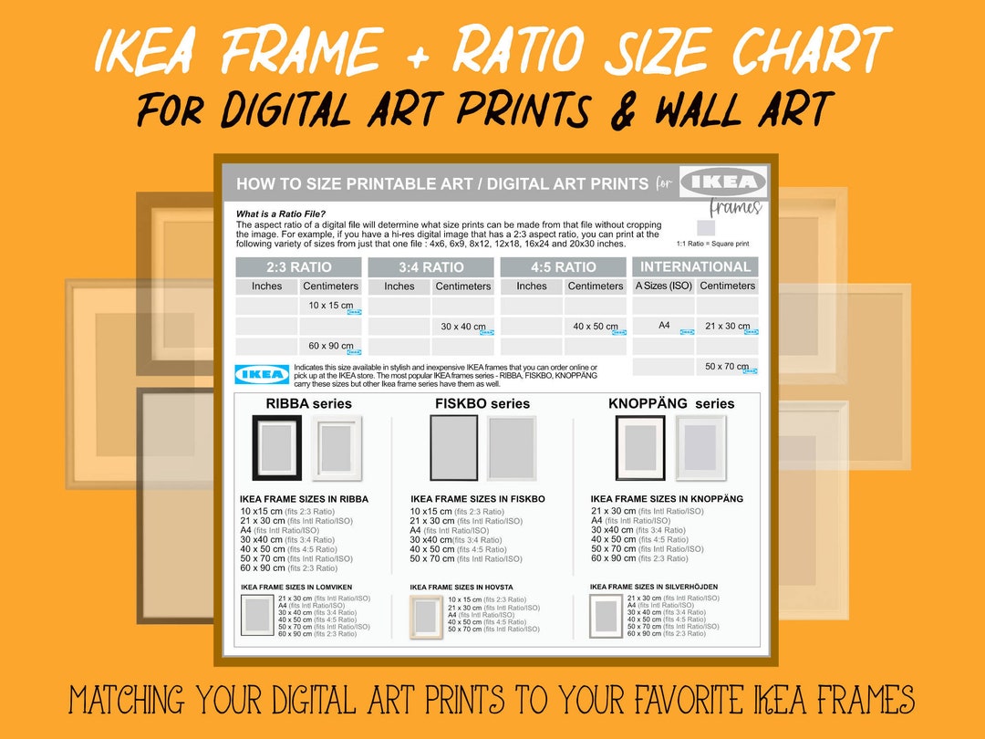 Wall Art Size Guide for IKEA Frames Matches Popular IKEA - Etsy Portugal