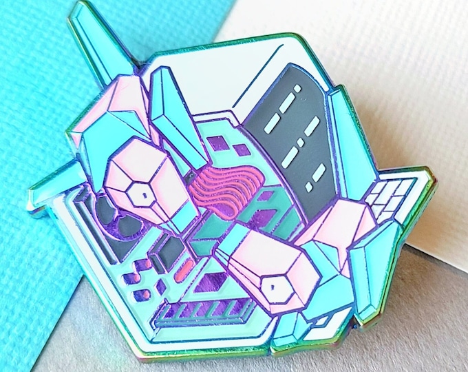 Pokehabitat: Virtual Rainbow Metal Porygon Enamel Pin - Etsy