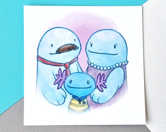 Happy Quagsire Family Mini Print - Etsy