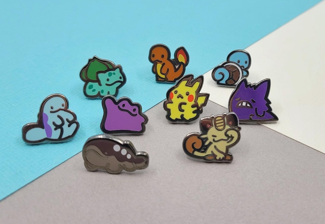 Mini Mon Hard Enamel Pins: Bulbasaur, Charmander, Squirtle, Pika ...