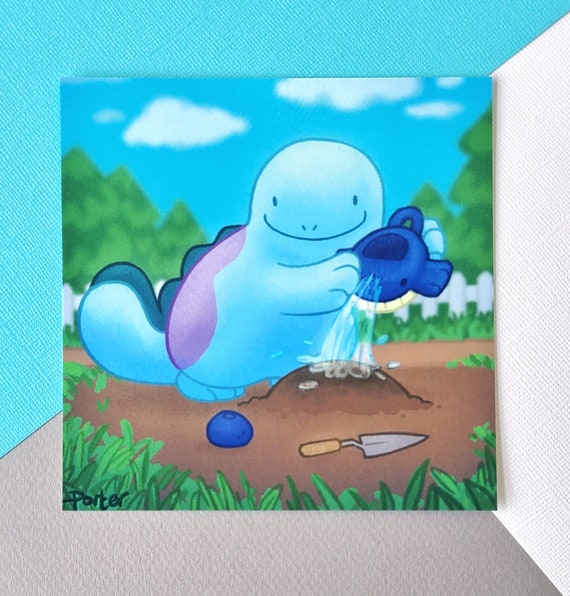 Quagsire Gardening Mini Print | Etsy