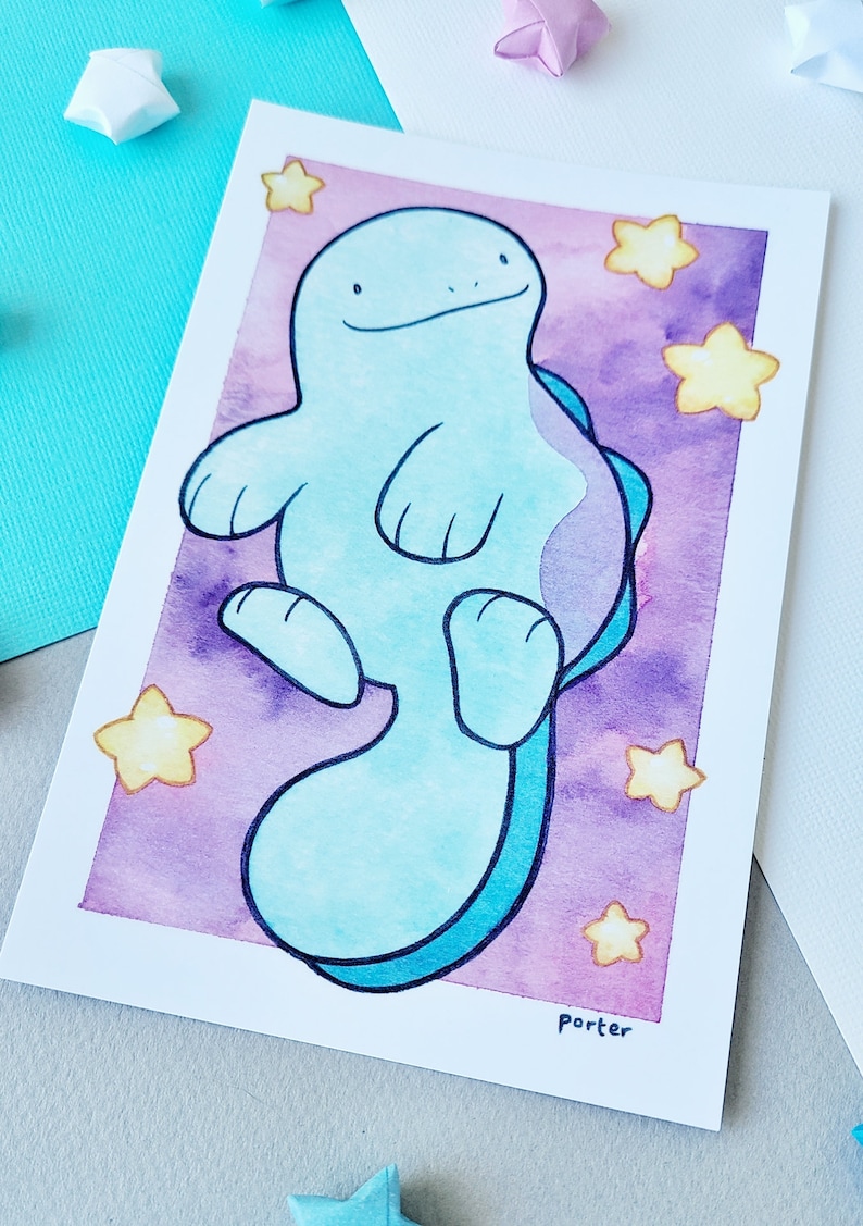 Starry Quagsire Mini Print Normal and Shiny - Etsy