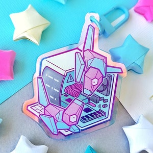 Pokehabitat: Virtual Acrylic Charm - Porygon - Etsy