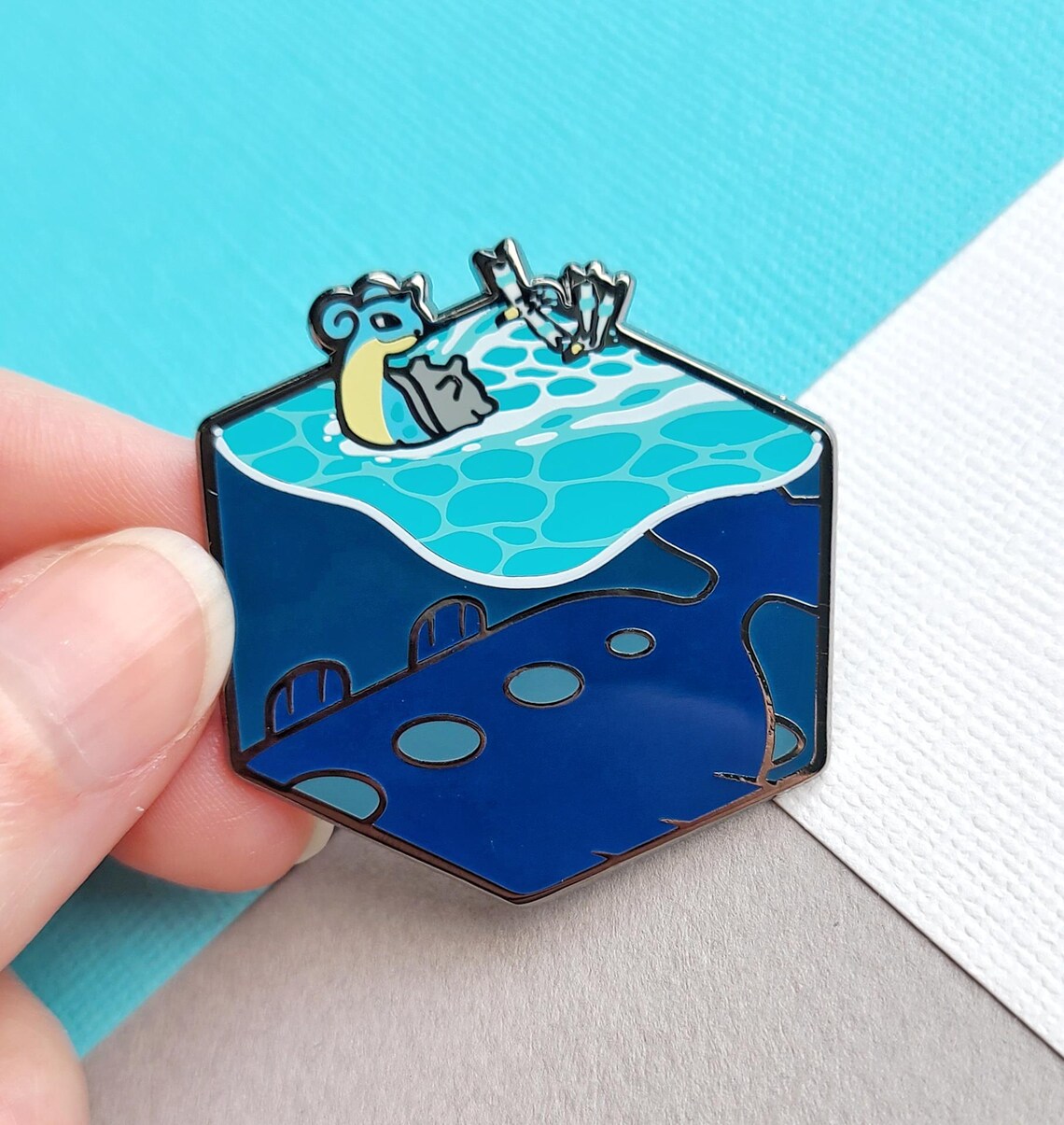 Pokehabitat: Open Ocean - Hard Enamel Pin Lapras Wingull Wailord - Etsy