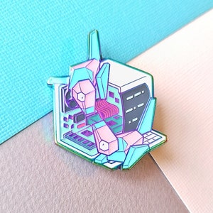 Pokehabitat: Virtual Rainbow Metal Porygon Enamel Pin - Etsy