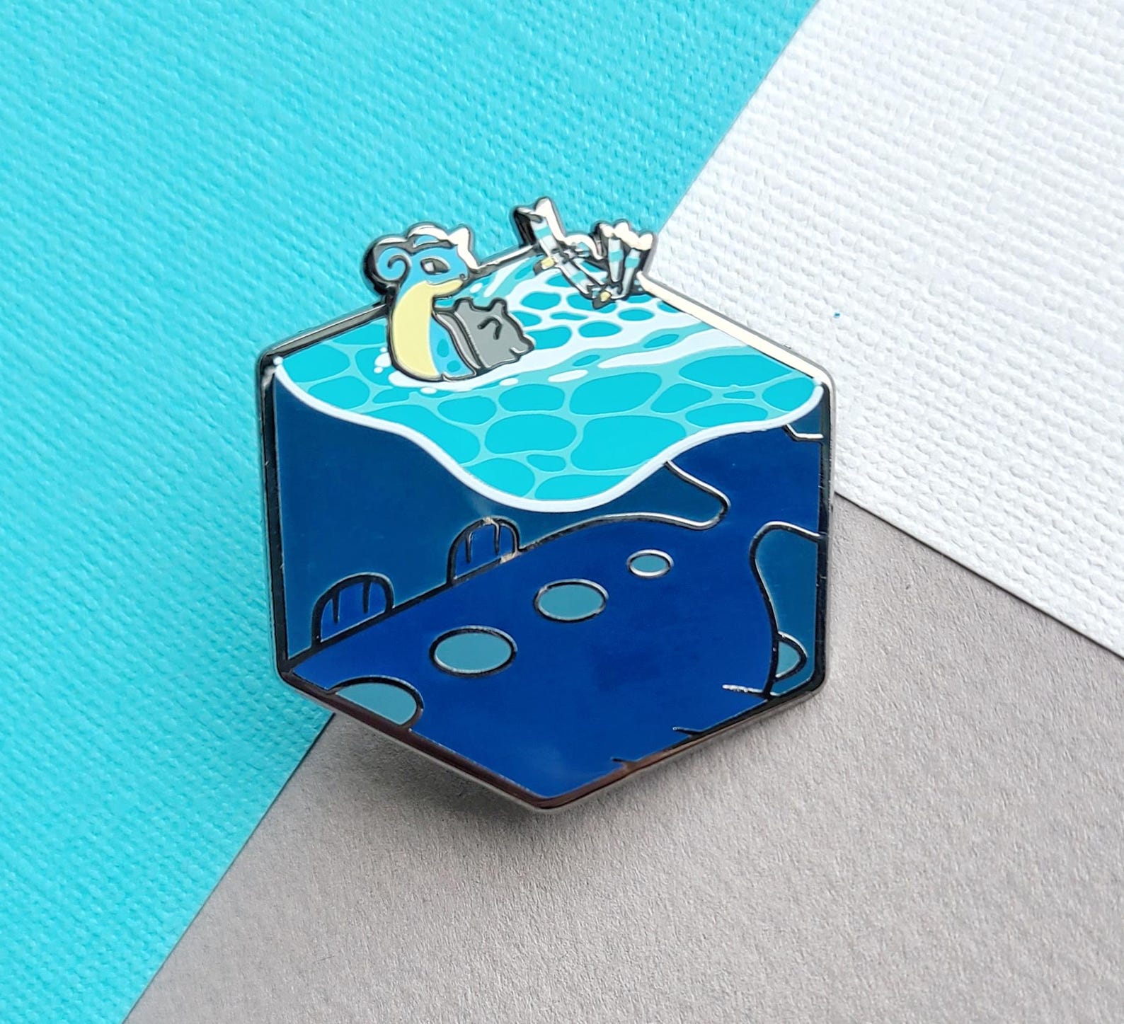 Pokehabitat: Open Ocean - Hard Enamel Pin Lapras Wingull Wailord - Etsy