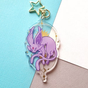 Espeon Gold Foil Acrylic Charm - Etsy